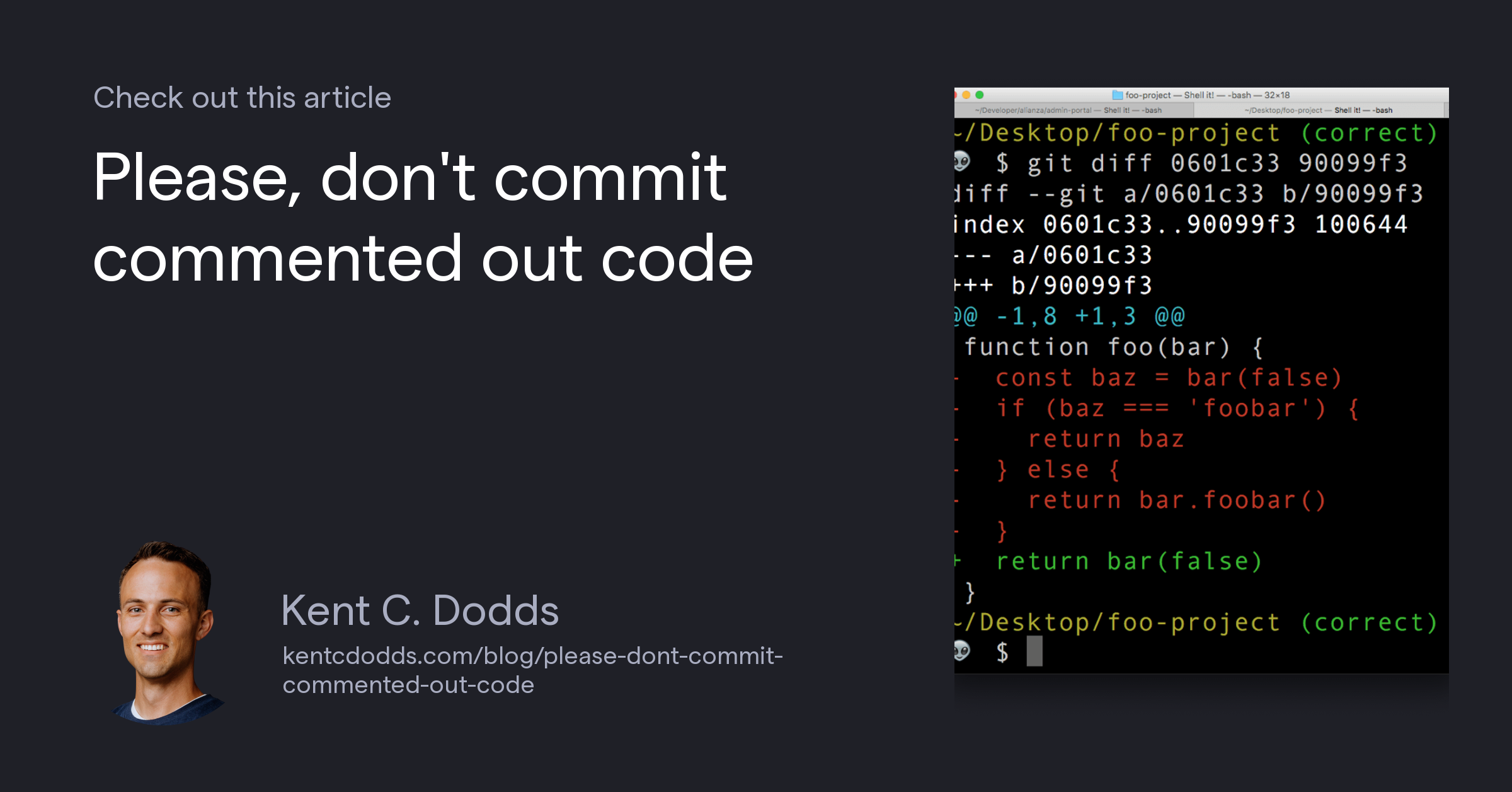 Please, don't commit commented out code